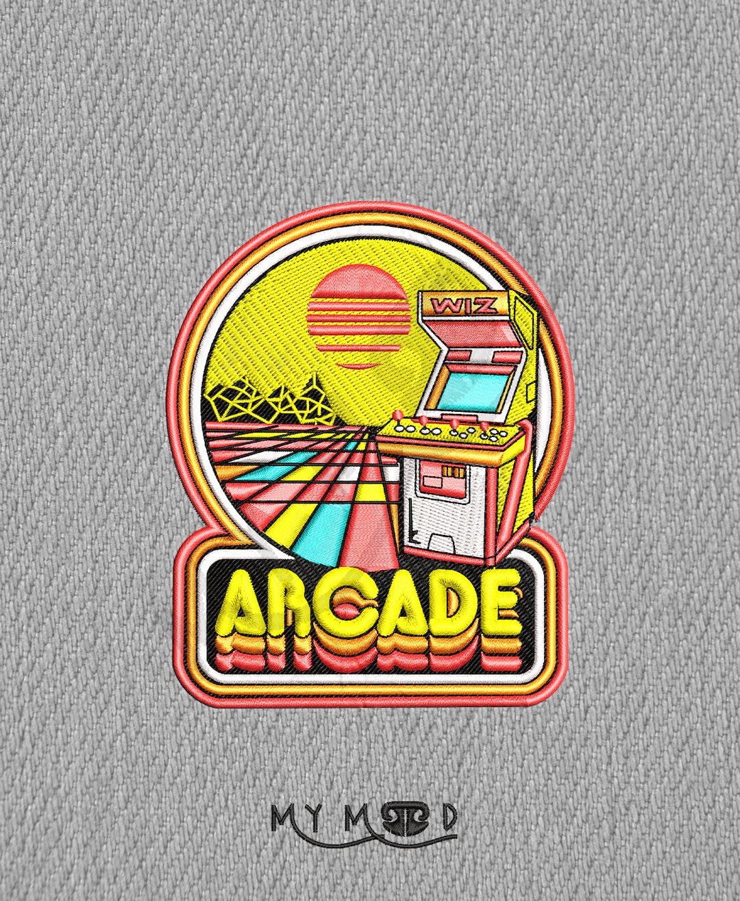Retro Arcade 90's Patch Digital Machine Embroidery Design Pattern ...