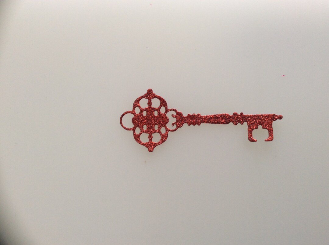 15 Die Cut Red Glitter Keys - Etsy