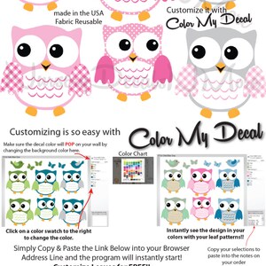 Six Fat Baby Owls With Birds and Butterflies-owl Wall Decals Butterfly ...