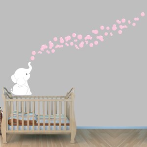 Cute Baby Elephant Nursery Decal-elephant Blowing Bubbles Decals ...