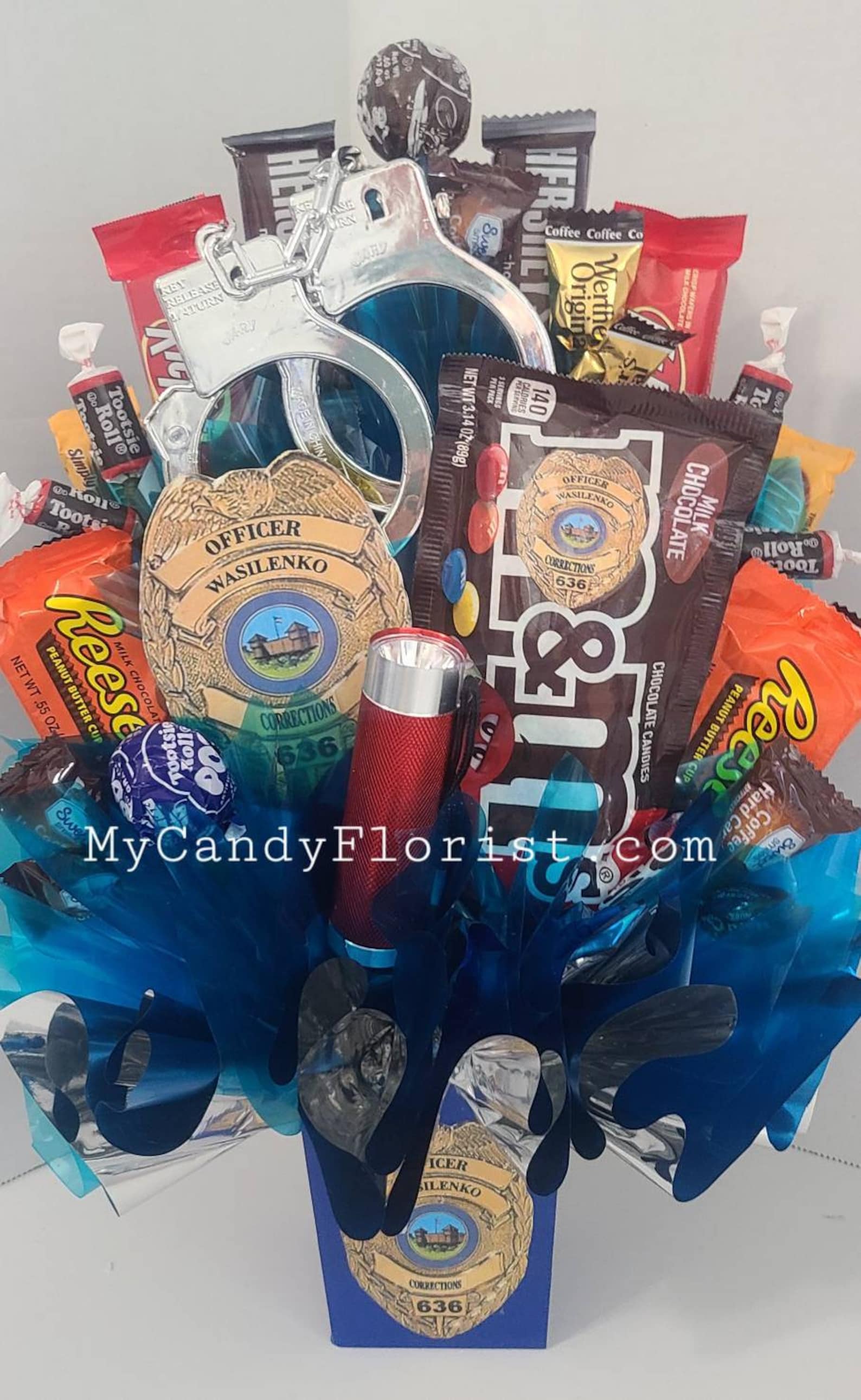 POLICE OFFICER Candy Bouquet Thank You Hero's Birthday | Etsy