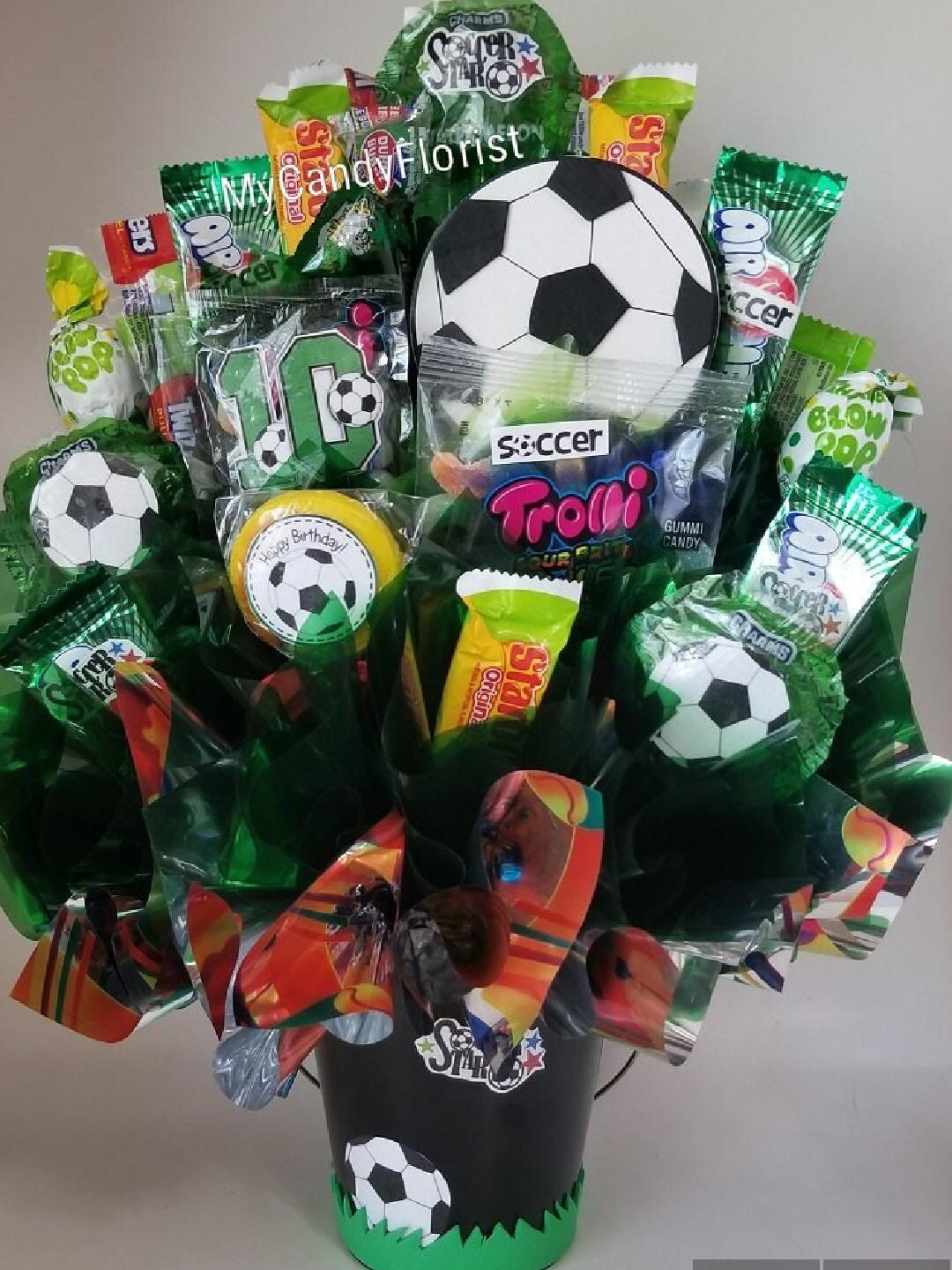 Soccer Champ Candy Bouquet Tin Pail - Etsy
