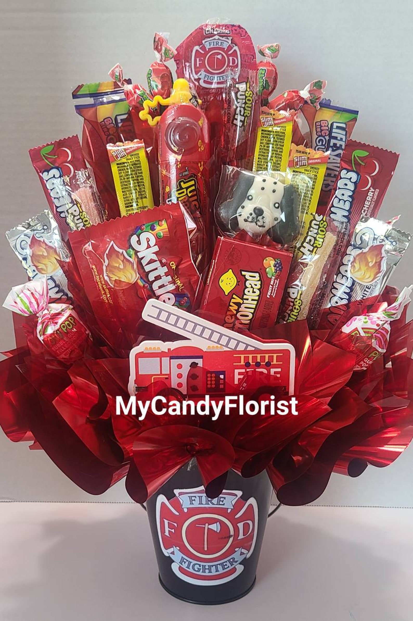 FIRE FIGHTER Candy Bouquet Perfect for Your Hero Great for - Etsy