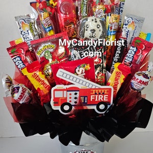 FIRE FIGHTER Candy Bouquet Perfect for Your Hero Great for - Etsy
