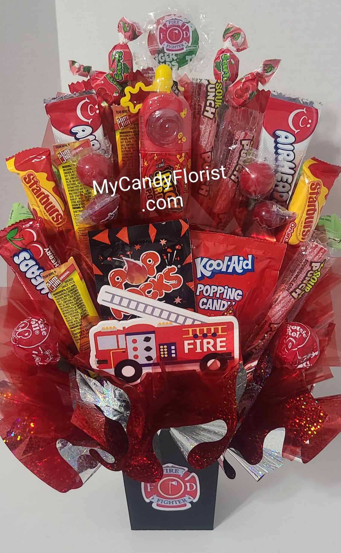 FIRE FIGHTER Candy Bouquet Perfect for your Hero Great for | Etsy