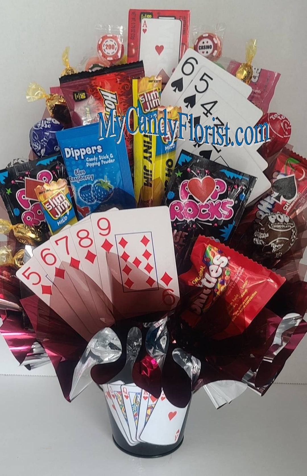 Gambler Candy Bouquet - Casino Gift Basket, Poker Party Centerpiece - Etsy