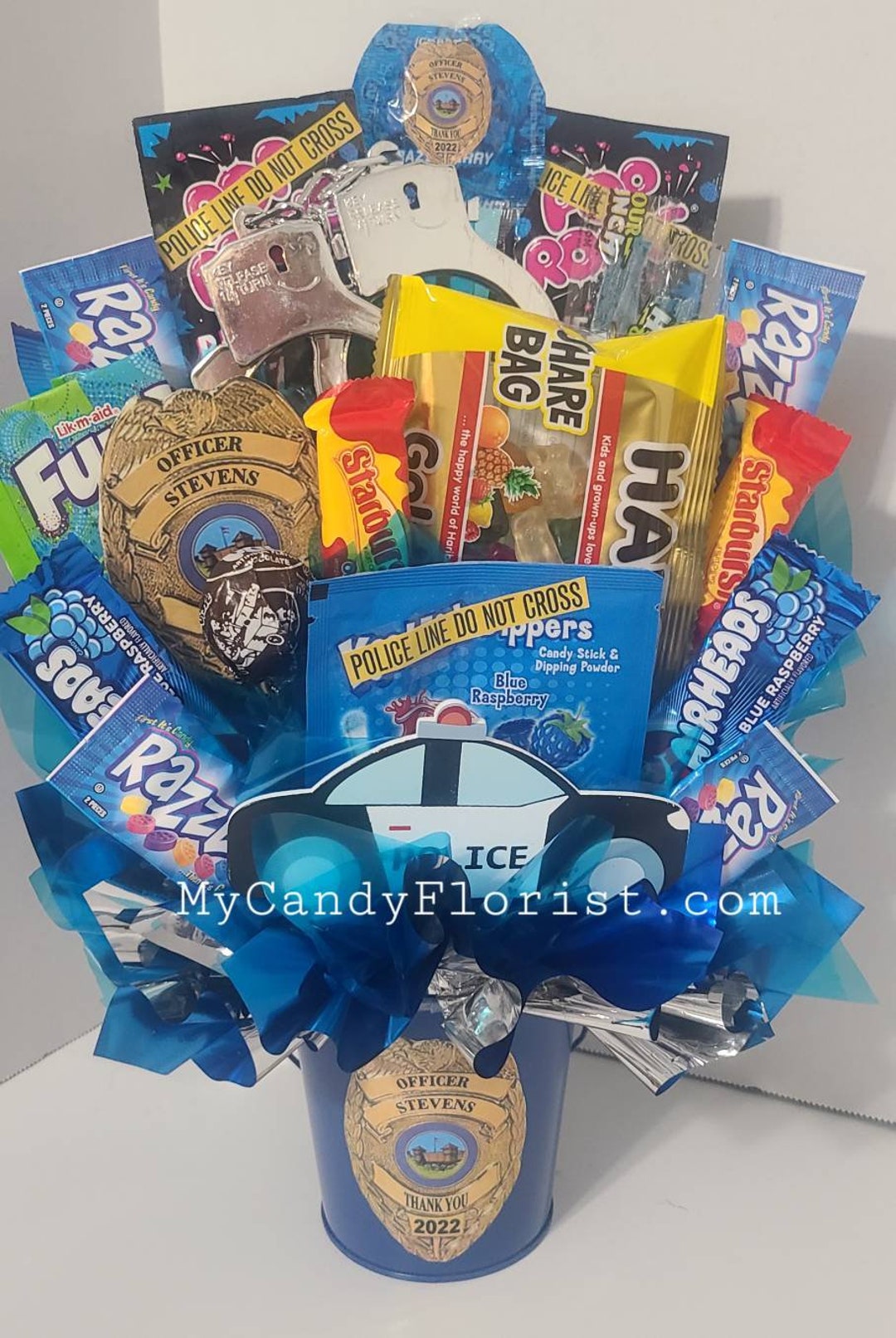 POLICE OFFICER Candy Bouquet Thank You, Hero's Birthday, Academy Grad ...