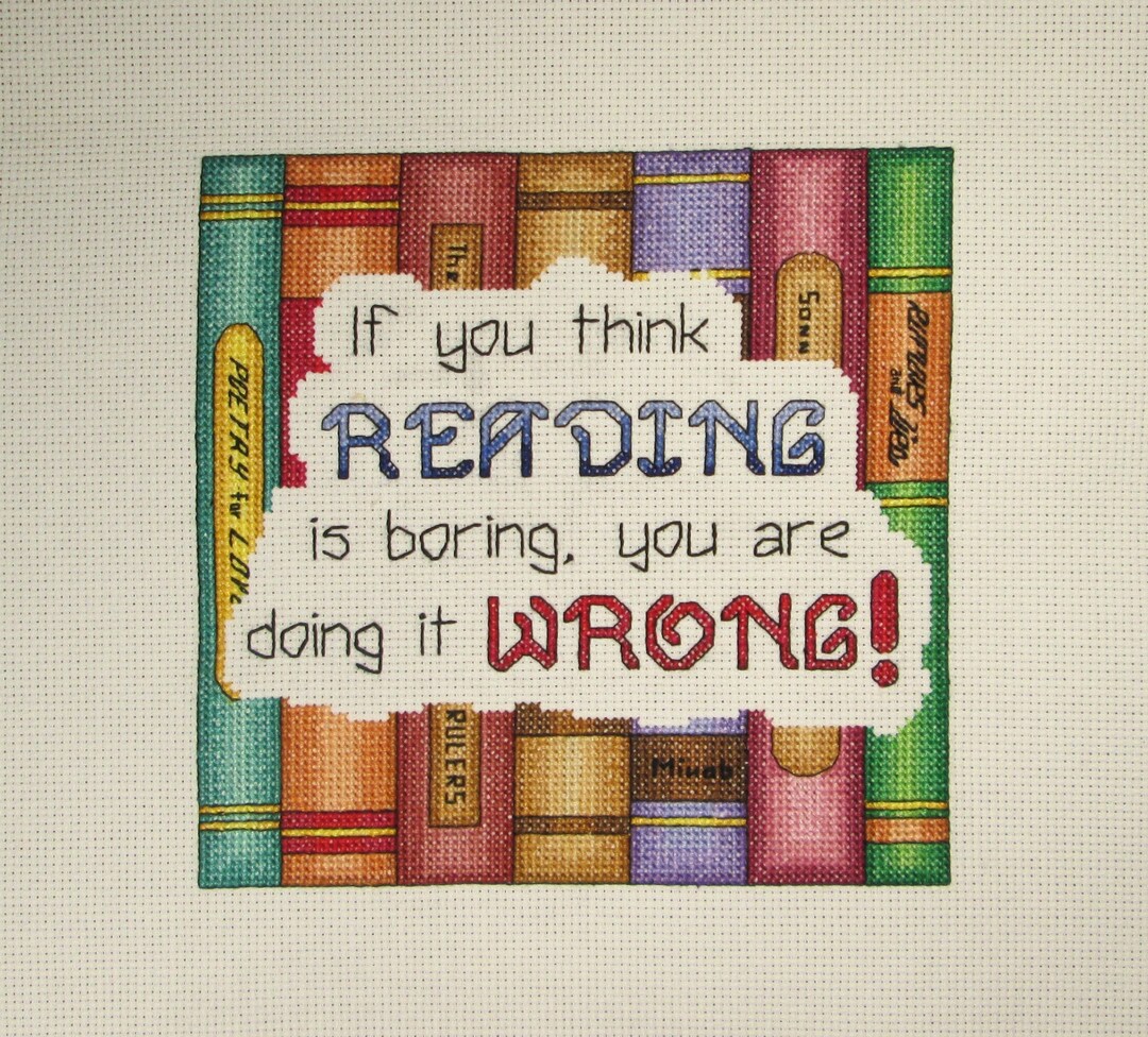 Cross Stitch Pattern - Reading Cross Stitch - Books Cross Stitch -book ...