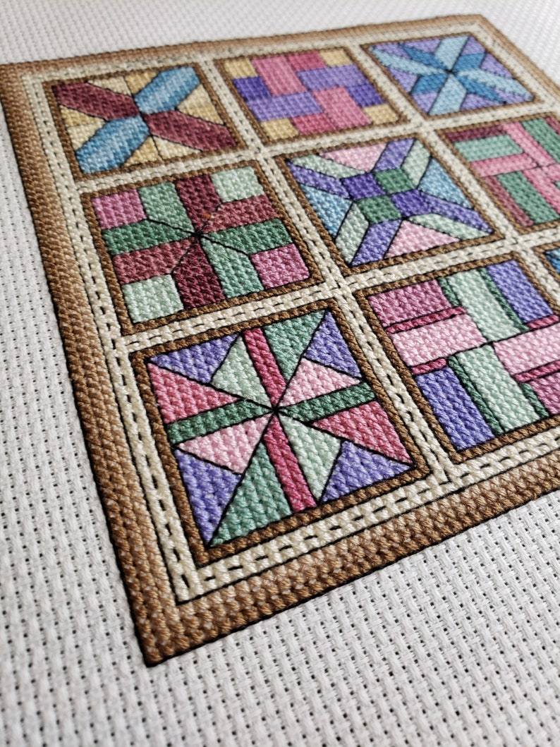 Mocha Quilt Blocks Cross Stitch Pattern of Quilt Blocks for - Etsy