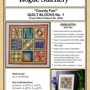 County Fair Quilt Block Cross Stitch Pattern (digital Download) - Etsy