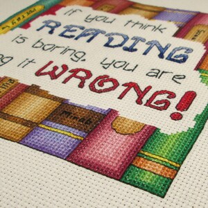 Cross Stitch Pattern - Reading Cross Stitch - Books Cross Stitch -book ...