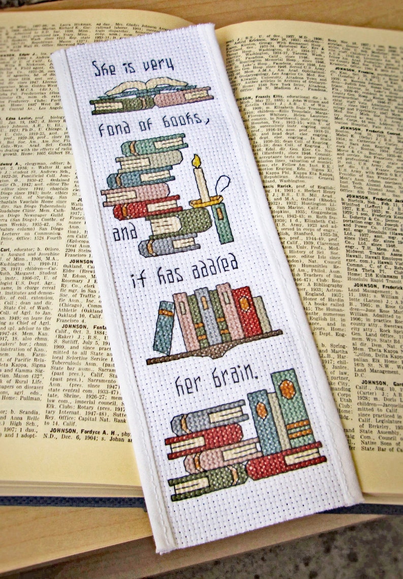 Cross Stitch Pattern / Addled Her Brain Bookmark / Gift for | Etsy