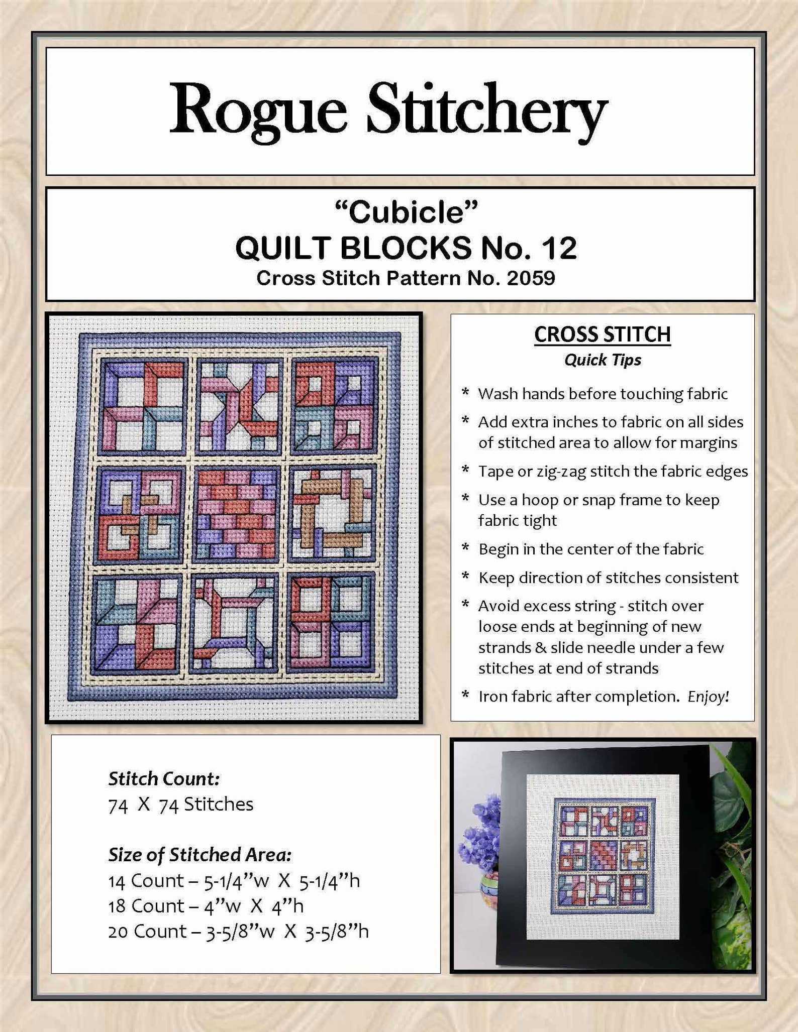 Quilt Blocks 12 Cubicle Quilt Cross Stitch Pattern for Craft - Etsy