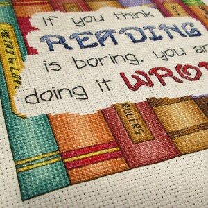 Cross Stitch Pattern - Reading Cross Stitch - Books Cross Stitch -book ...