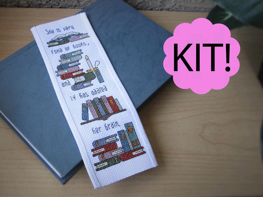 Addled Her Brain Cross Stitch Bookmark Kit - DIY Craft Project - Etsy