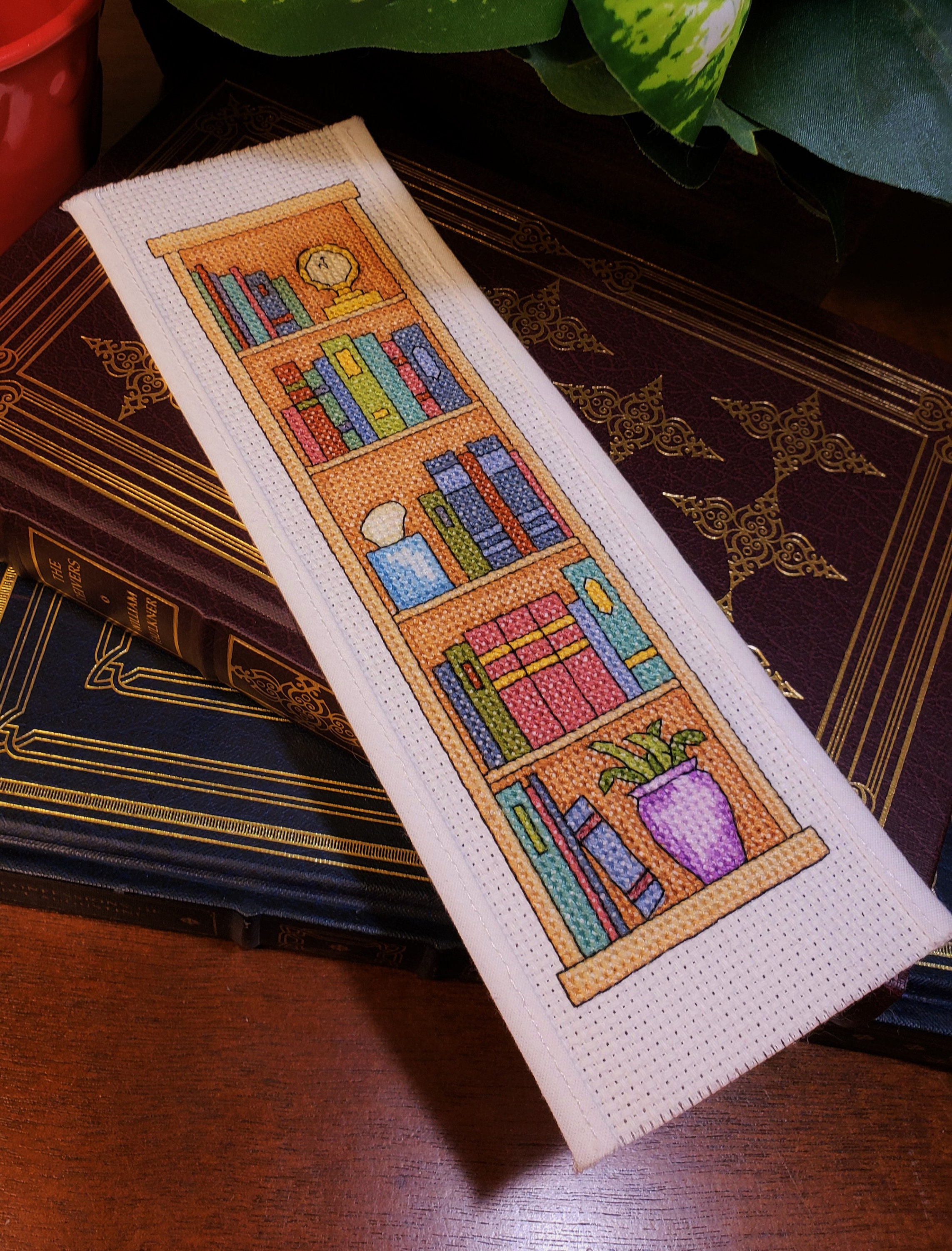 Cross Stitch Bookmark Bookcase DIY Cross Stitch DIY - Etsy