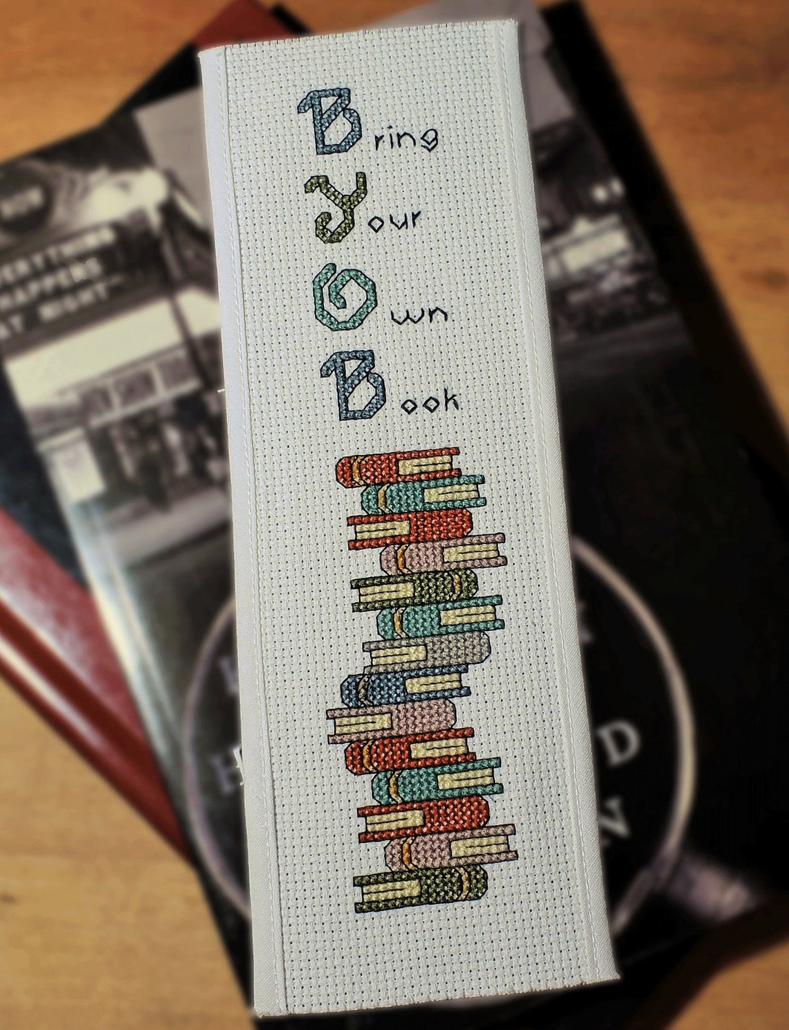 Cross Stitch Pattern BYOB Bring Your Own Book Bookmark Etsy