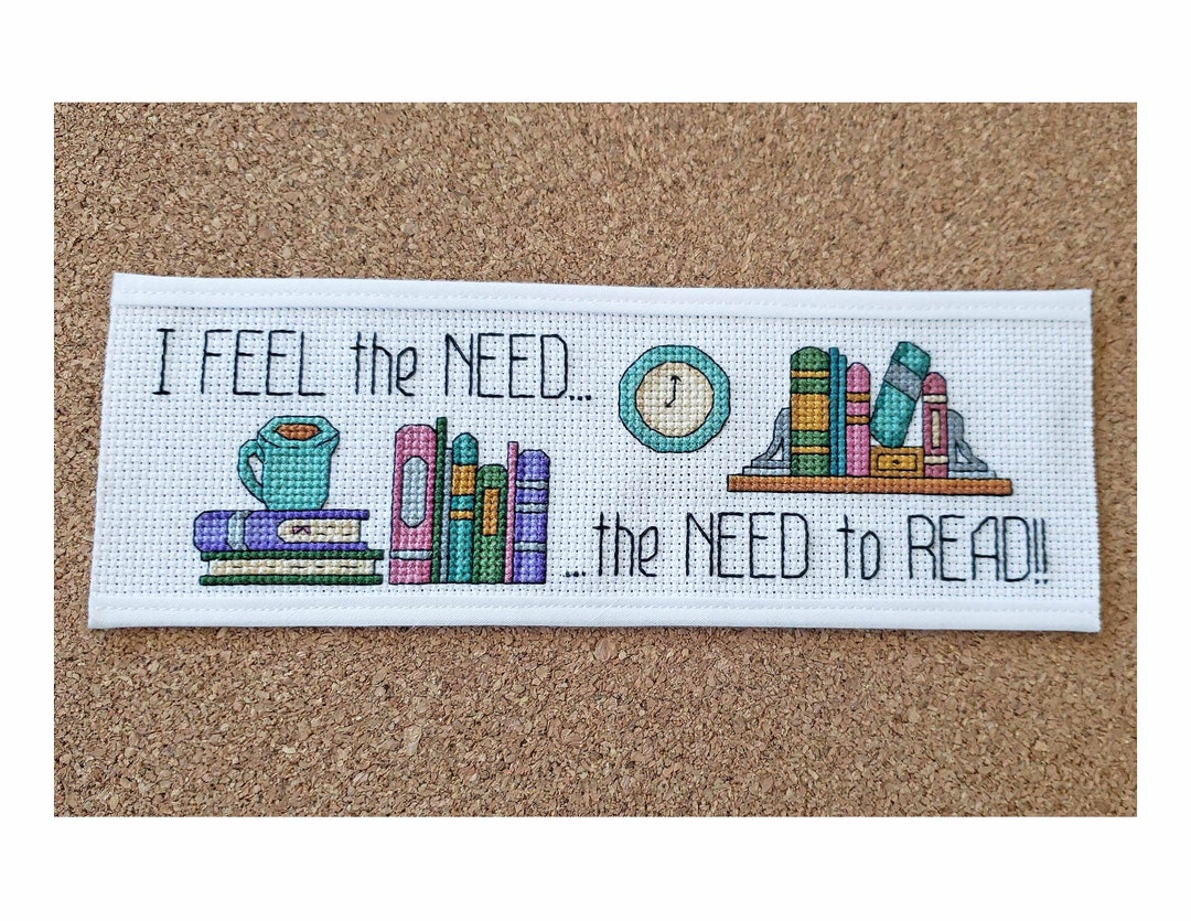 Need to Read Cross Stitch Pattern: Book Lover Bookmark (digital ...