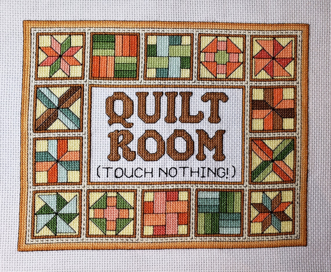 Cross Stitch Pattern Quilt Room for Crafter Quilter Cross | Etsy