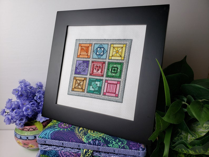 Gemstone Quilt Block Cross Stitch Pattern (digital Download) - Etsy