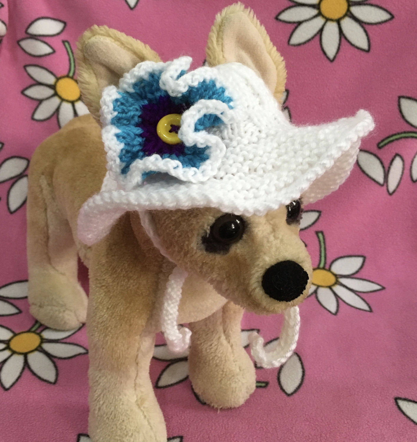 Pet Clothes Crochet Brim Hat for Cats and Dogs Hand Knitted Nice Gift ...
