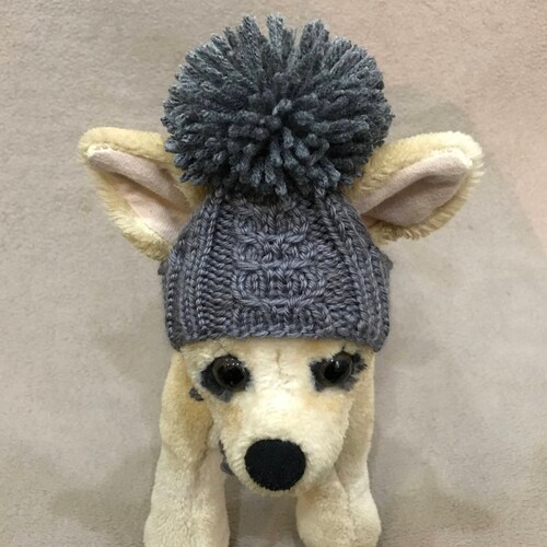 Pet Clothes Hat for Small Dog Hand Knitted Hat With Pom Pom | Etsy