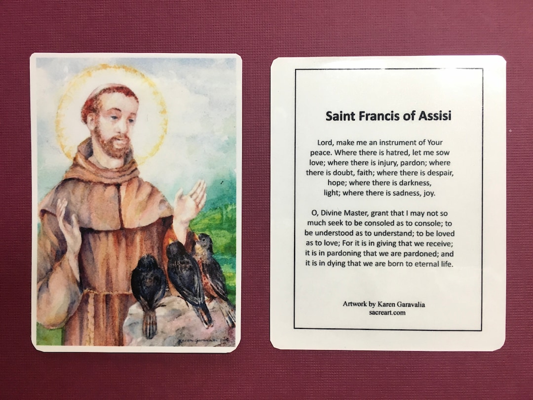Saint Francis of Assisi Prayer Card - Etsy