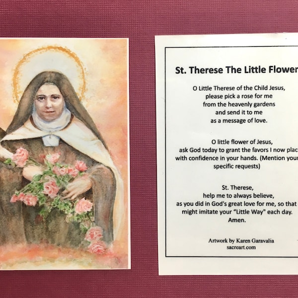 St. Theresa of Lisieux Prayer Card - Etsy