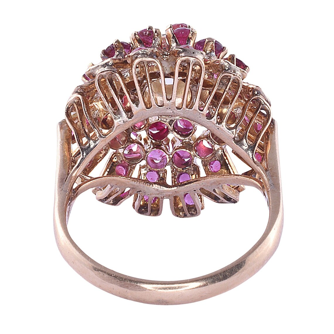 Diamond Center Ruby Dome Ring - Etsy