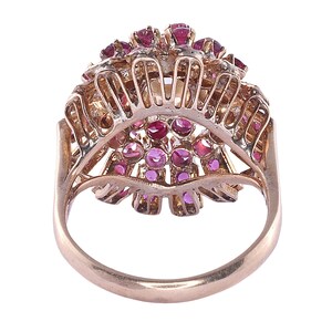 Diamond Center Ruby Dome Ring - Etsy