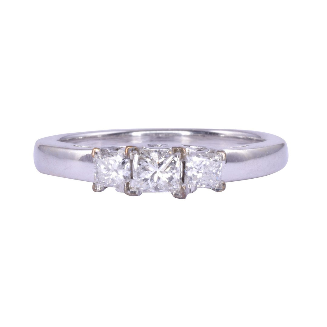 Princess Cut Diamond Three Stone Ring - Etsy
