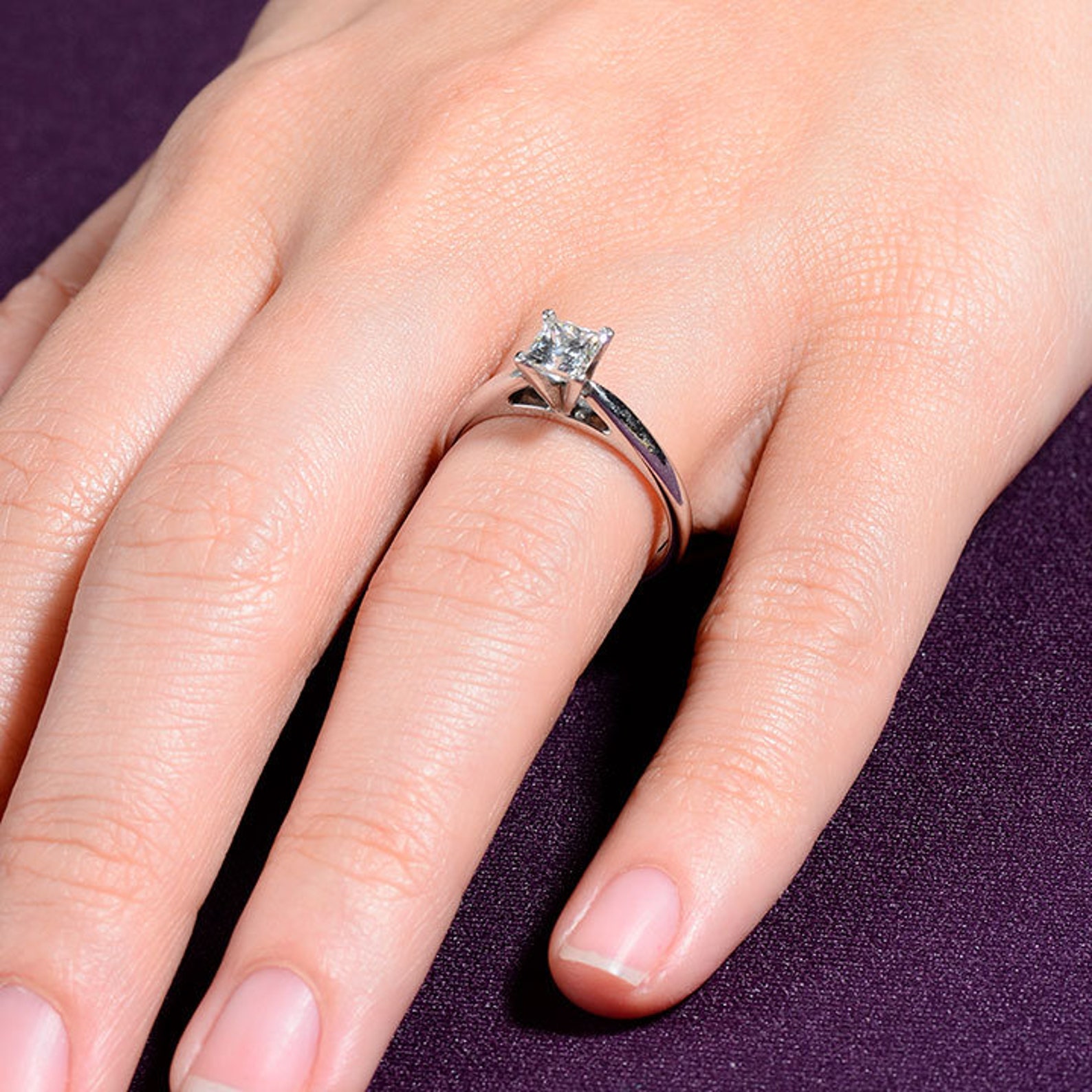 0.76 Carat Princess Cut Diamond Solitaire Ring Princess - Etsy