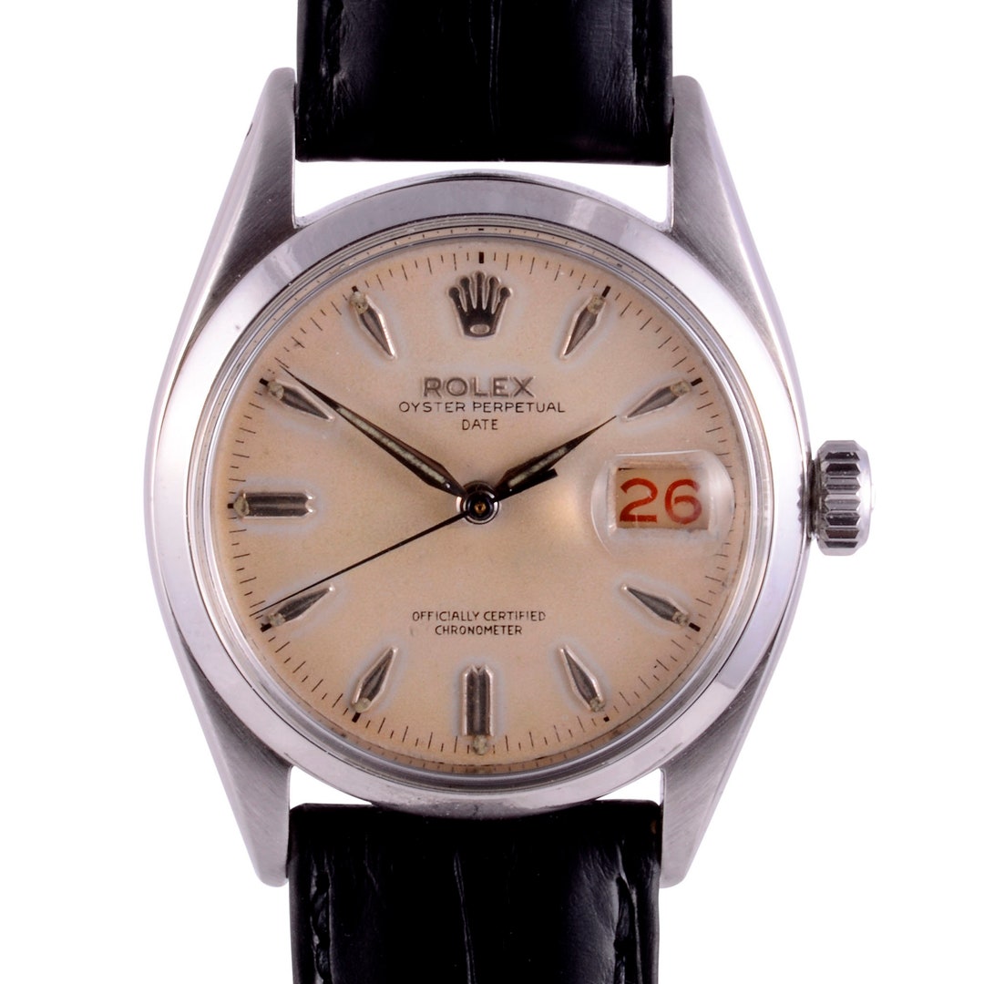 Rolex Stainless Steel Rare Red Date Wheel Wrist Watch - Etsy