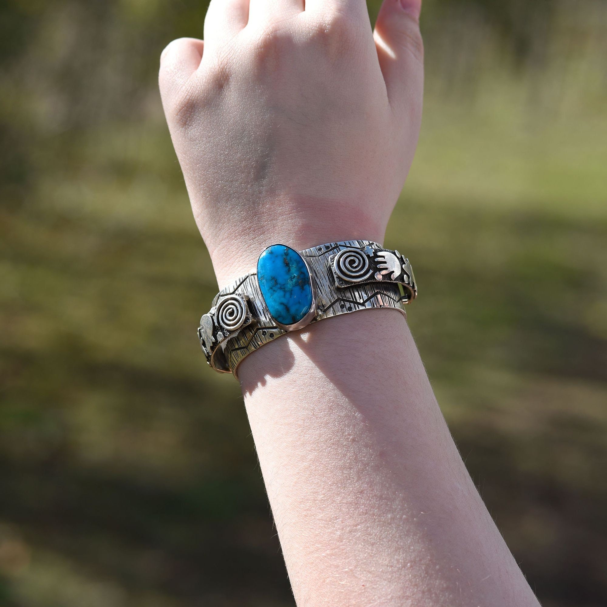 Zuni Navajo Alex Sanchez Kingman Turquoise Sterling Silver - Etsy