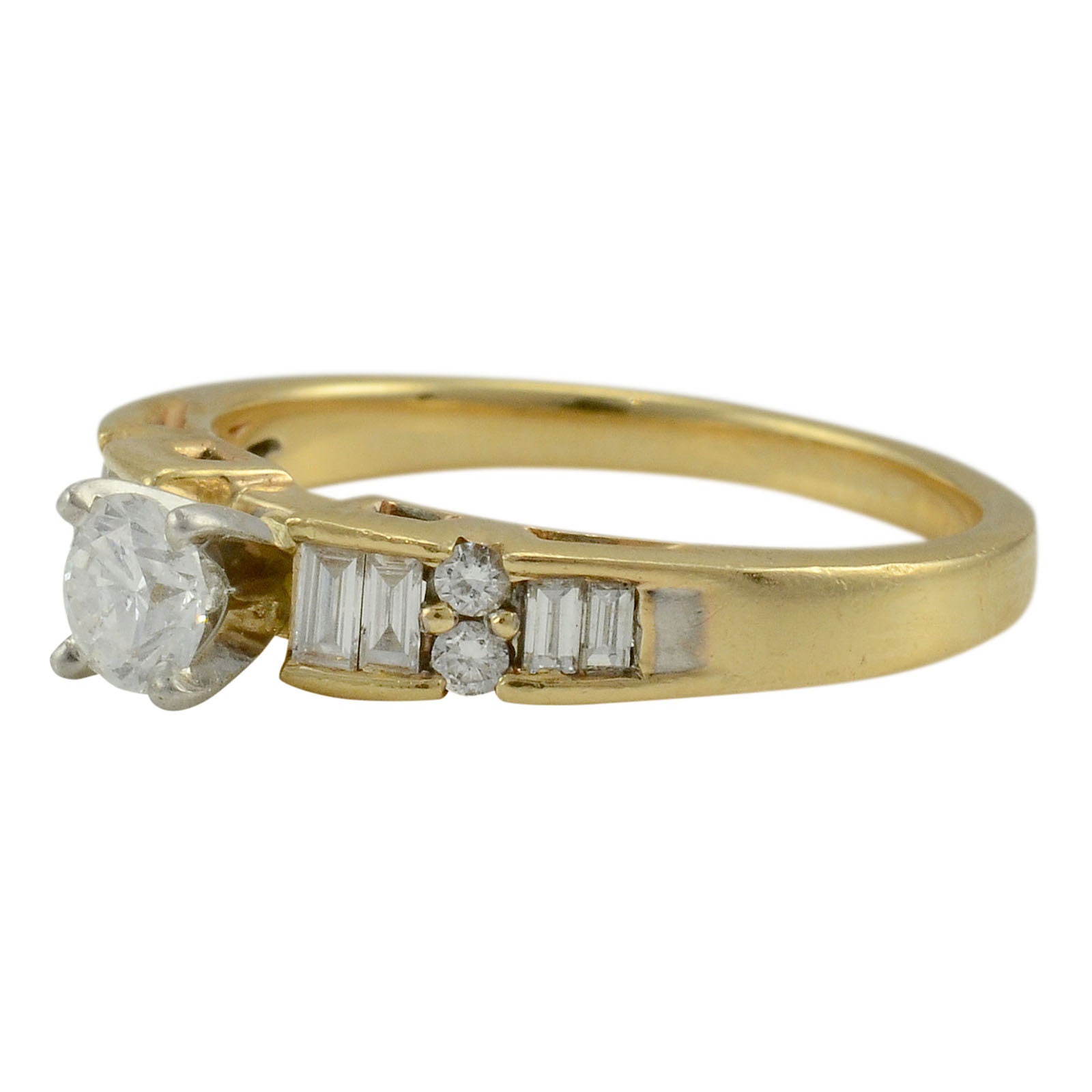 0.30 Carat Center Diamond Engagement Ring - Estate Yellow Gold ...