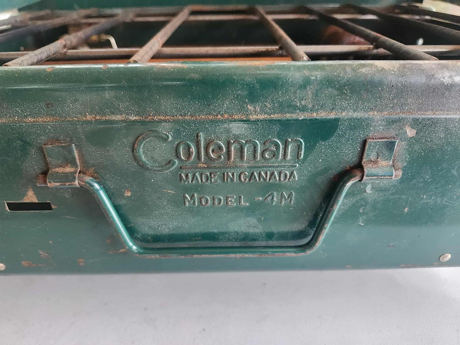 Vintage Coleman Model 4M Two Burner Camping Stove Gold Gas Tank Canada ...