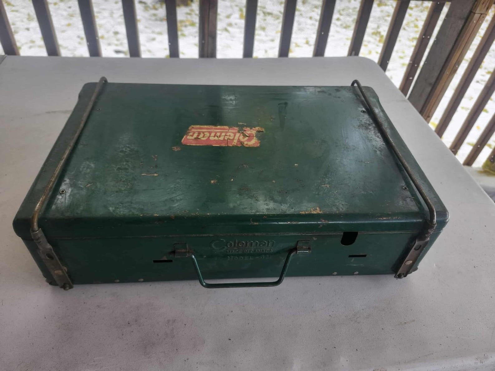 Vintage Coleman Model 4M Two Burner Camping Stove Gold Gas Tank Canada ...