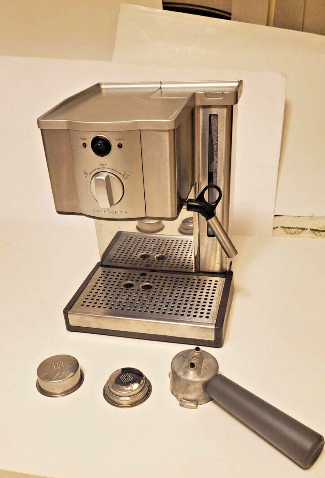 Breville Cafe Roma Espresso Machine Brushed Stainless Steel Coffee ...