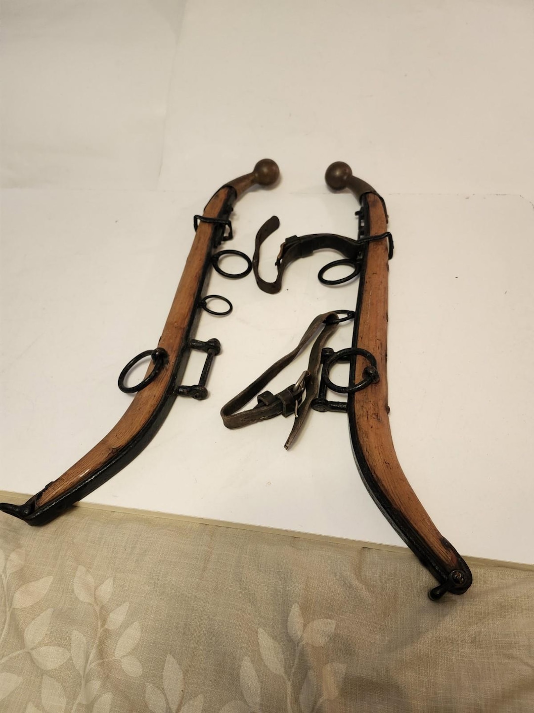 Antique Wooden Iron Harness Hames Horse Collar 28" Western Decor ...