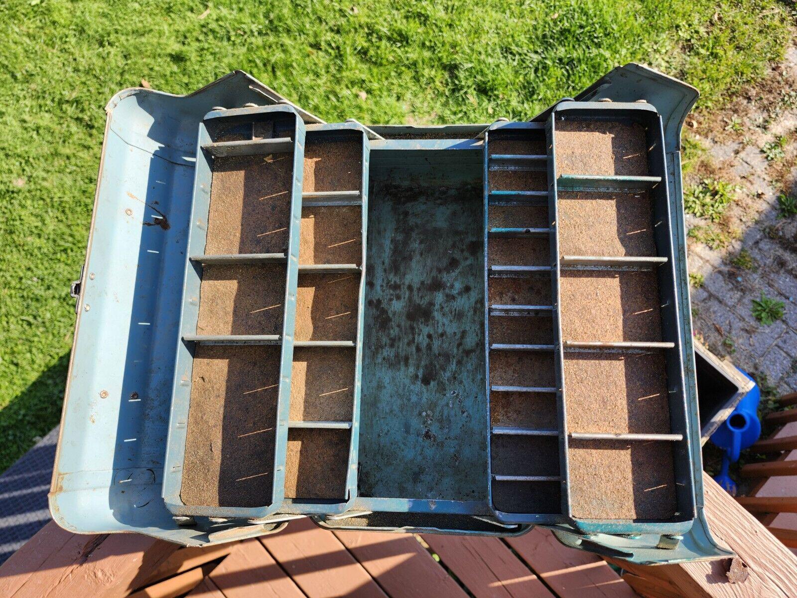 Vintage Signed JC HIGGINS Metal Tackle Box Pull Out Drawers 24 Tray - Etsy