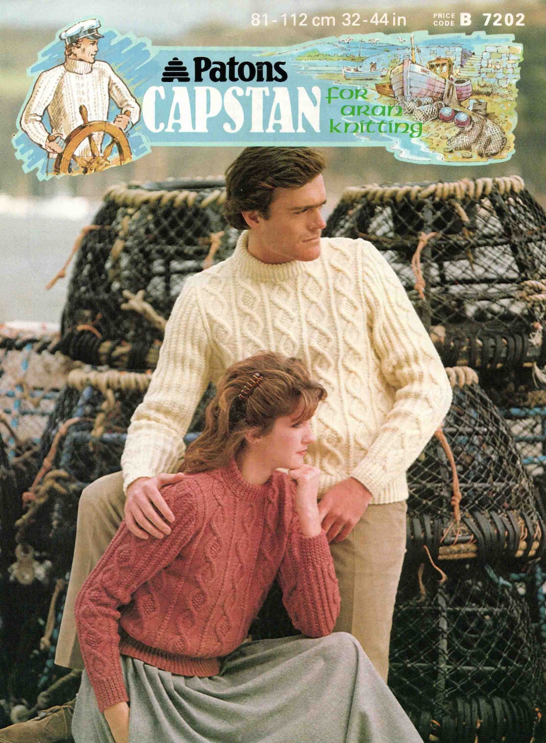 Buy Man Lady Aran Sweater Pullover Jumper Size 81 to 112 Cm 32 to 44 ...