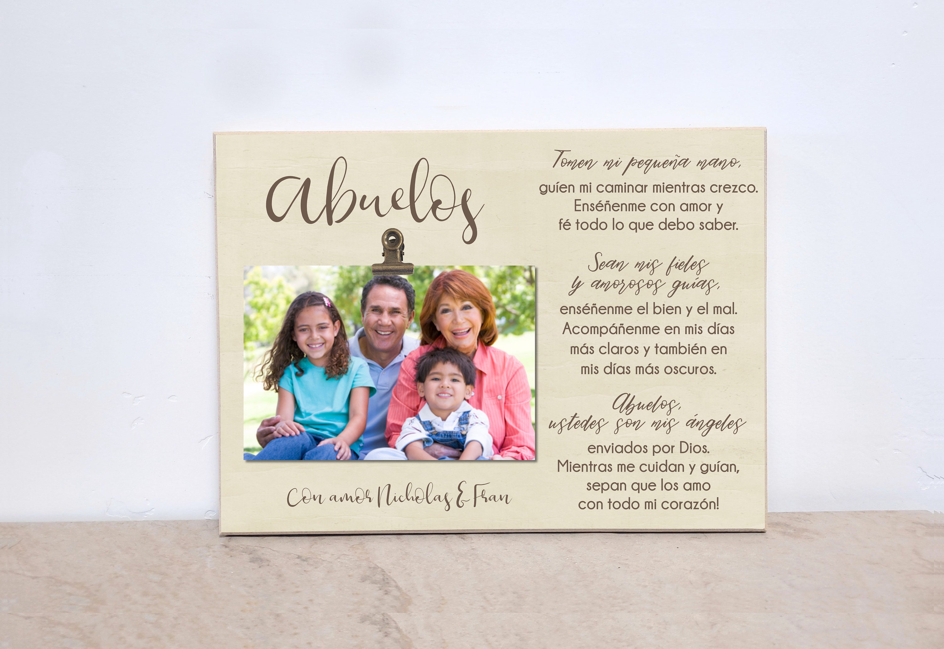 Abuelos Photo Frame Spanish Grandparent Gift Abuelos - Etsy