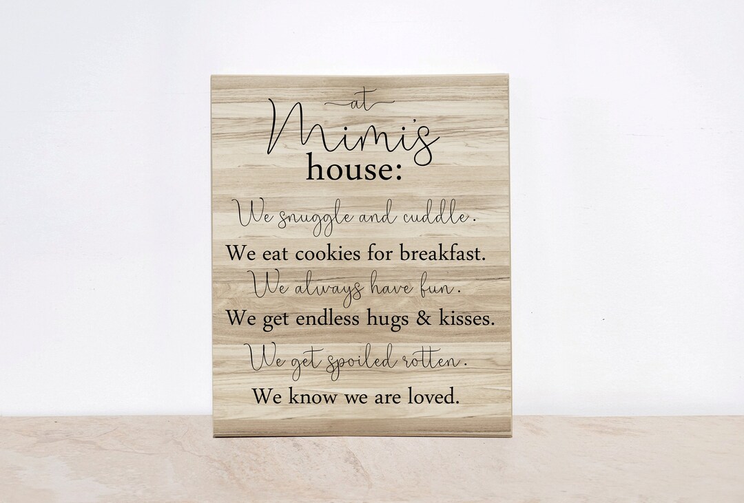 Mimi's House Rules Wooden Sign Christmas Gift for Mimi - Etsy
