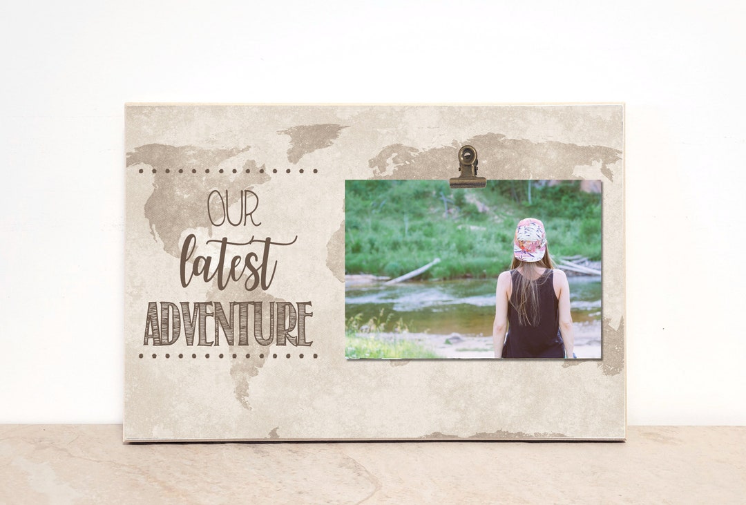 Our Latest Adventure Map Photo Frame, Christmas Day Gift for Traveler ...