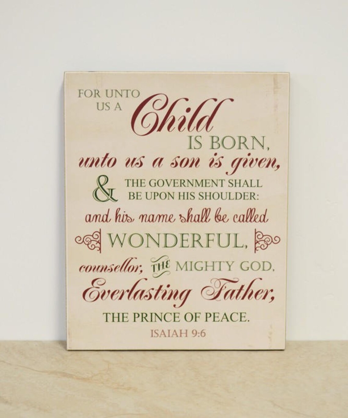 Isaiah 9:6 Christmas Decor For Unto Us A Child Is Born | Etsy