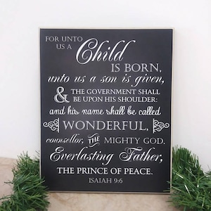 Isaiah 9:6 Christmas Decor for Unto Us A Child is Born | Etsy