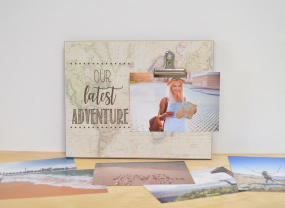 Our Latest Adventure Map Photo Frame Valentines Day Gift For | Etsy