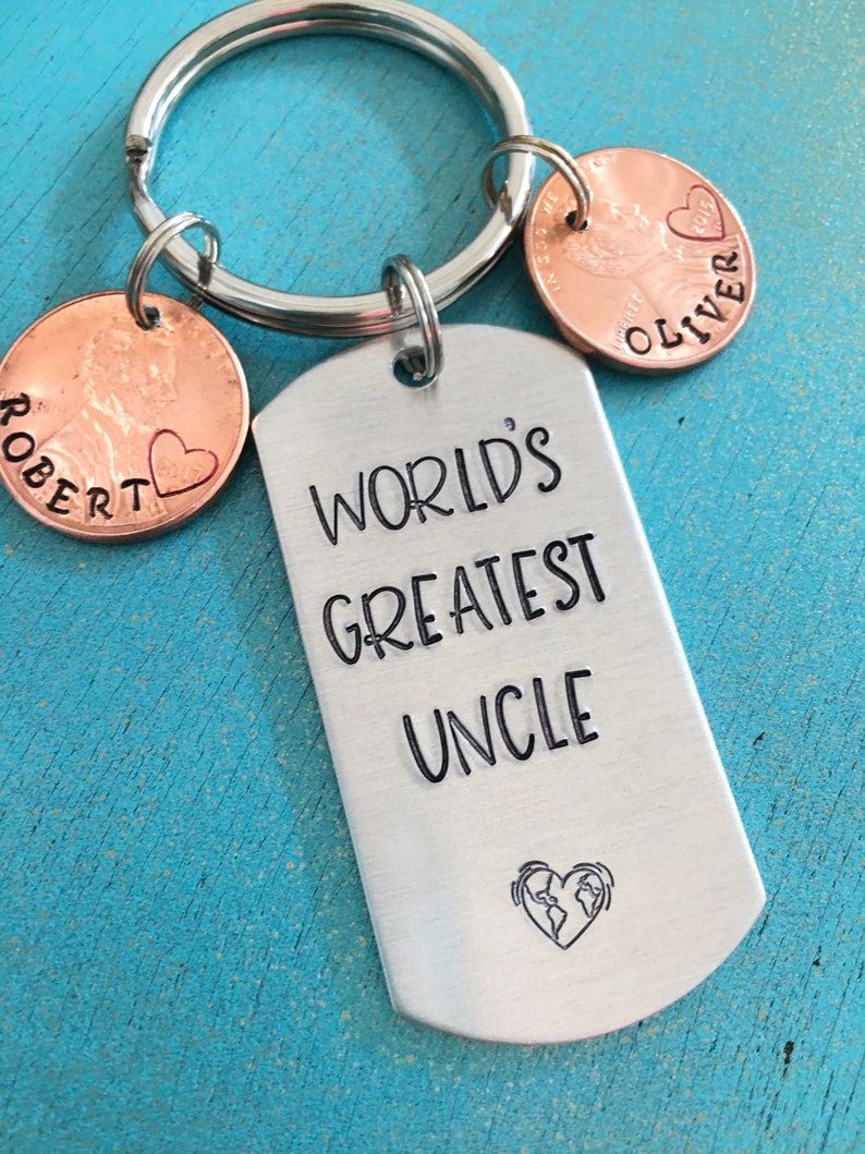 Uncle Keychain Christmas Gift for Uncle Hand Stamped - Etsy