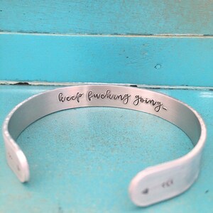 Curse Word Hidden Message Hand Stamped Cuff Bracelet Keep - Etsy
