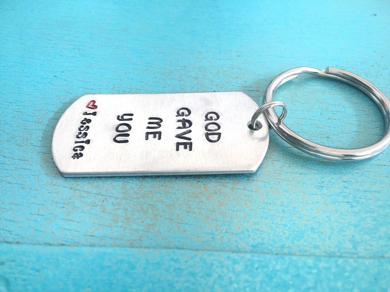 God Gave Me You Keychain Personalized Valentine's Day | Etsy